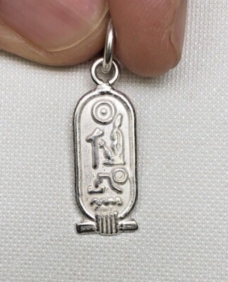 Egyptian Queen Isis Hieroglyphics Solid Silver Cartouche CHARM ...