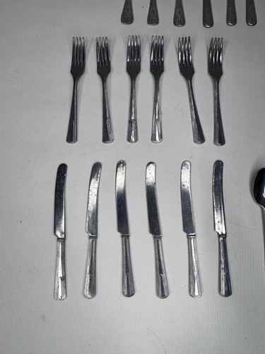 Vintage 25pc Aluminum Childs Pretend Play Toy Flatware Silverware Set ...