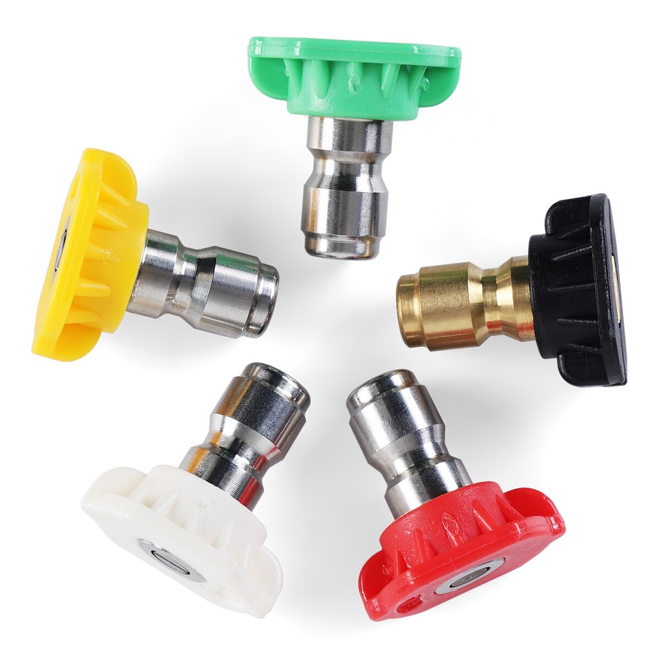 5pcs Pressure Washer Spray Tips Nozzles High Power Kit Quick Connect 1/ ...