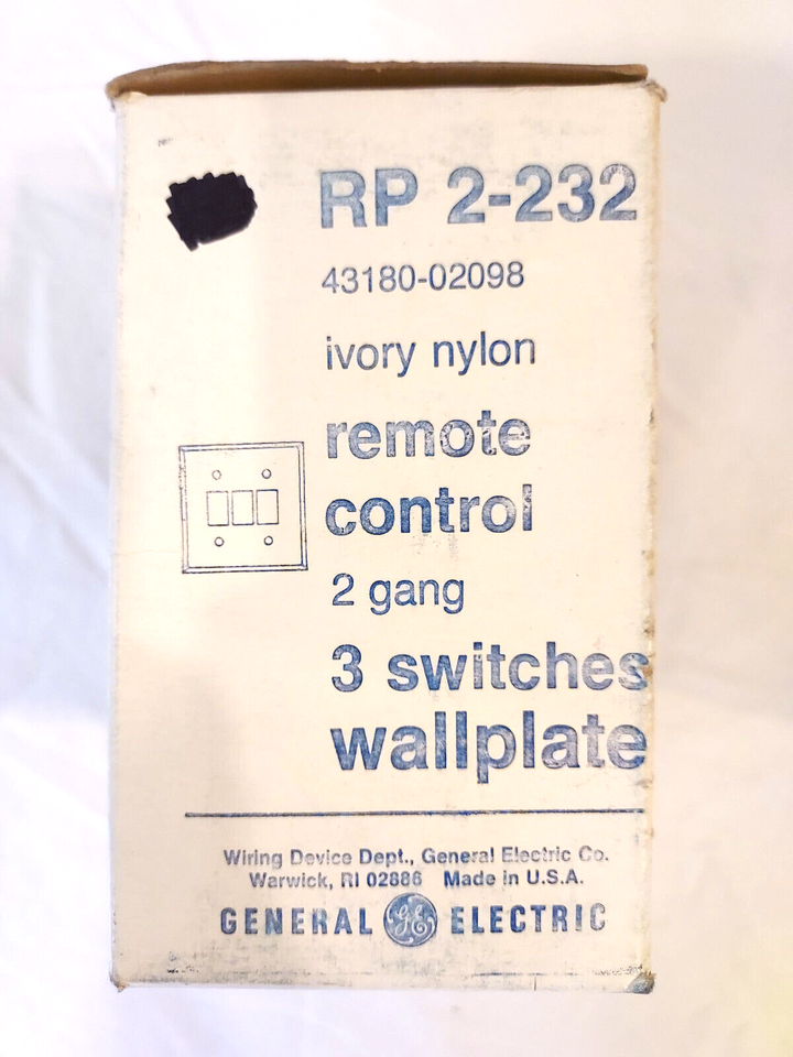 GE Remote Control Switch Wall Cover Plate Ivory RP2232 RP2-232 RP 2-232 ...