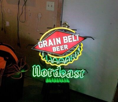 Grain Belt Beer Nordeast Lager Neon Light Sign Lamp Wall Decor Bar Open ...