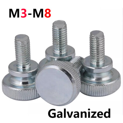 Steel Knurled Thumb Screw M3 M4 M5 M6 M8 Step Bolt 6mm to 40mm - Zinc ...