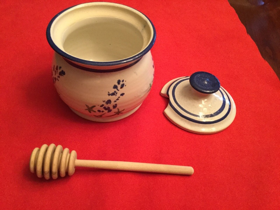 Salado Village Potter Texas Bluebonnet flower Honey Pot With Stick ...