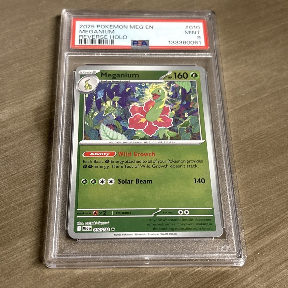 2025 MEGA EVOLUTIONS POKÉMON REVERSE HOLO PSA GRADED CHIKORITA BAYLEEF ...