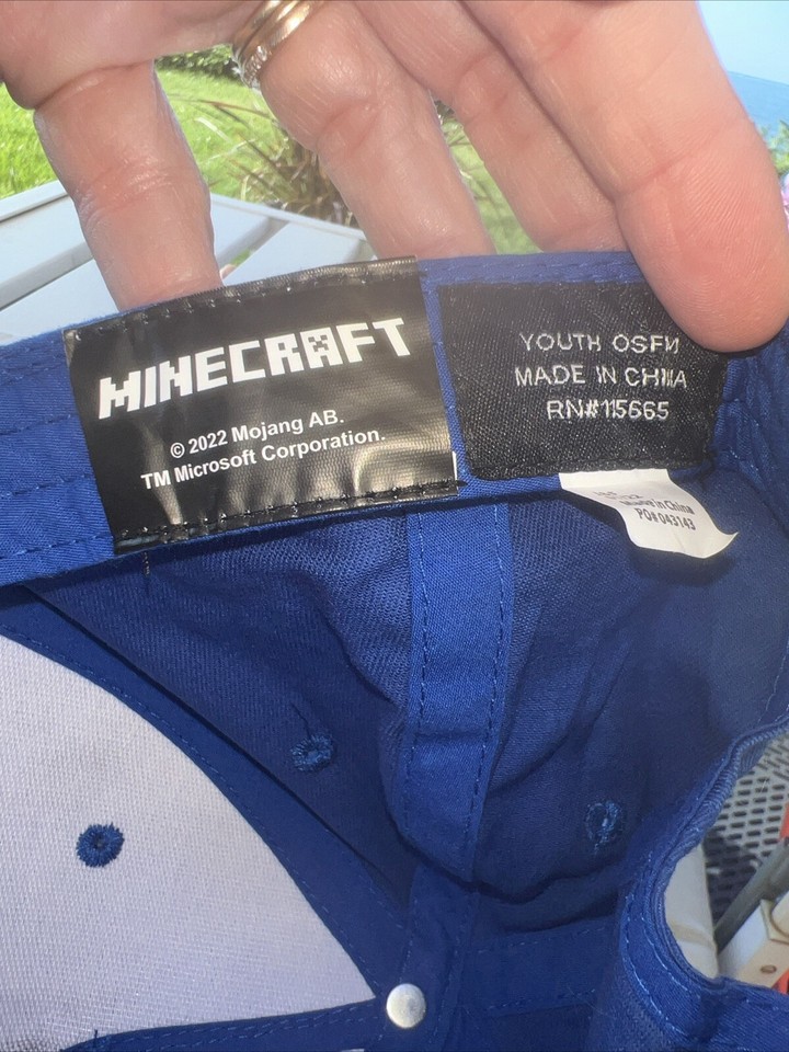 Minecraft TNT BOOM BLOCK on Royal Blue Red Youth Hat Cap Snapback EUC ...