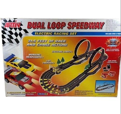 Artin Dual Loop Speedway Electric Racing Set W/ Magna Power Traction ...