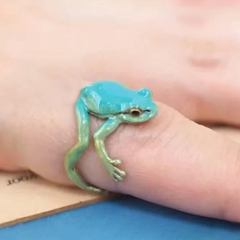Latest-Tree Frog Ring Vintage Brass Frog Ring Adjustable Tree Frog Ring ...