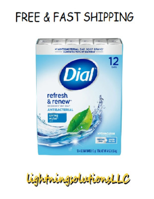 Dial Antibacterial Bar Soap, Refresh & Renew, White, 4 oz, 12 Bars | eBay