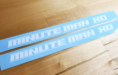 Minute man XD wheel lift Decals stickers custom (2) Gloss WHITE 18X1.2 ...