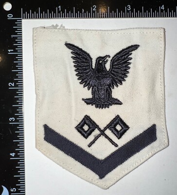 WWII USN US Navy Signalman Petty Officer 3rd Class Rate WHITE Patch | eBay