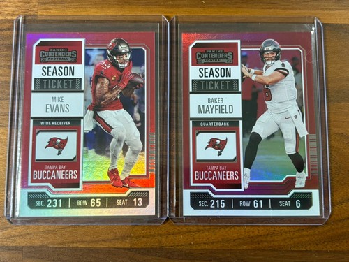 Baker Mayfield & Mike Evans 2023 Contenders FOTL Red Season Ticket #92 ...