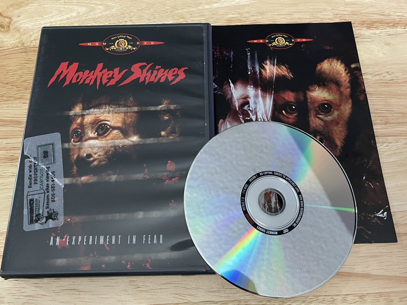 Monkey Shines (DVD, 1988, MGM) RARE OOP With original Insert ...