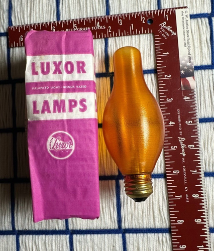 new 40w AMBER H19 chimney LIGHT BULB spun flamescent 40H19 LUXOR by ...