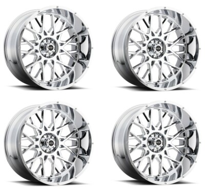 Set 4 20" Vision Off-Road 412 Rocker Chrome Wheels 20x10 6x5.5 Truck ...