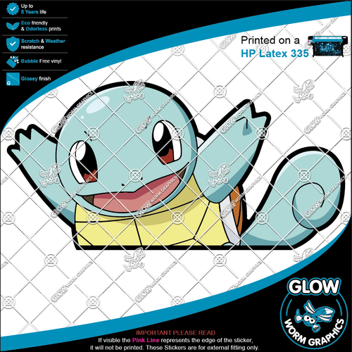 Pokemon Squirtle Peeking Car Van Funny Team Rocket Ford BMW Sticker ...