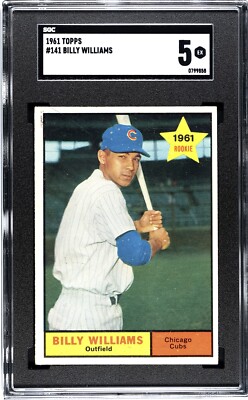 Billy Williams 1961 Topps RC SGC 5 Rookie Good Centering Nice Card #141 ...