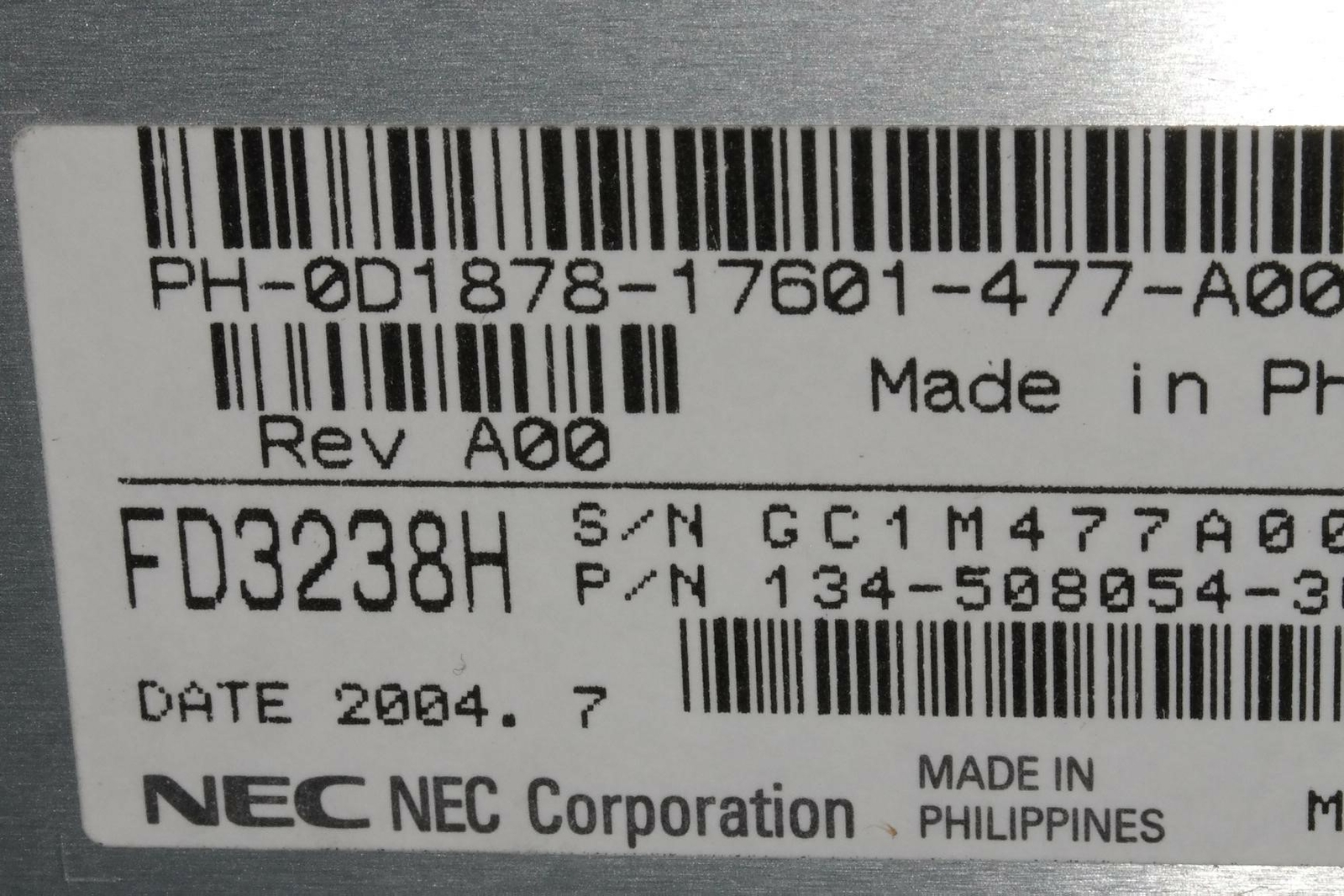 DELL NEC POWEREDGE 1750 1.44MB 3.5IN FDD FD3238H D1878 W/ METAL TRAY | eBay