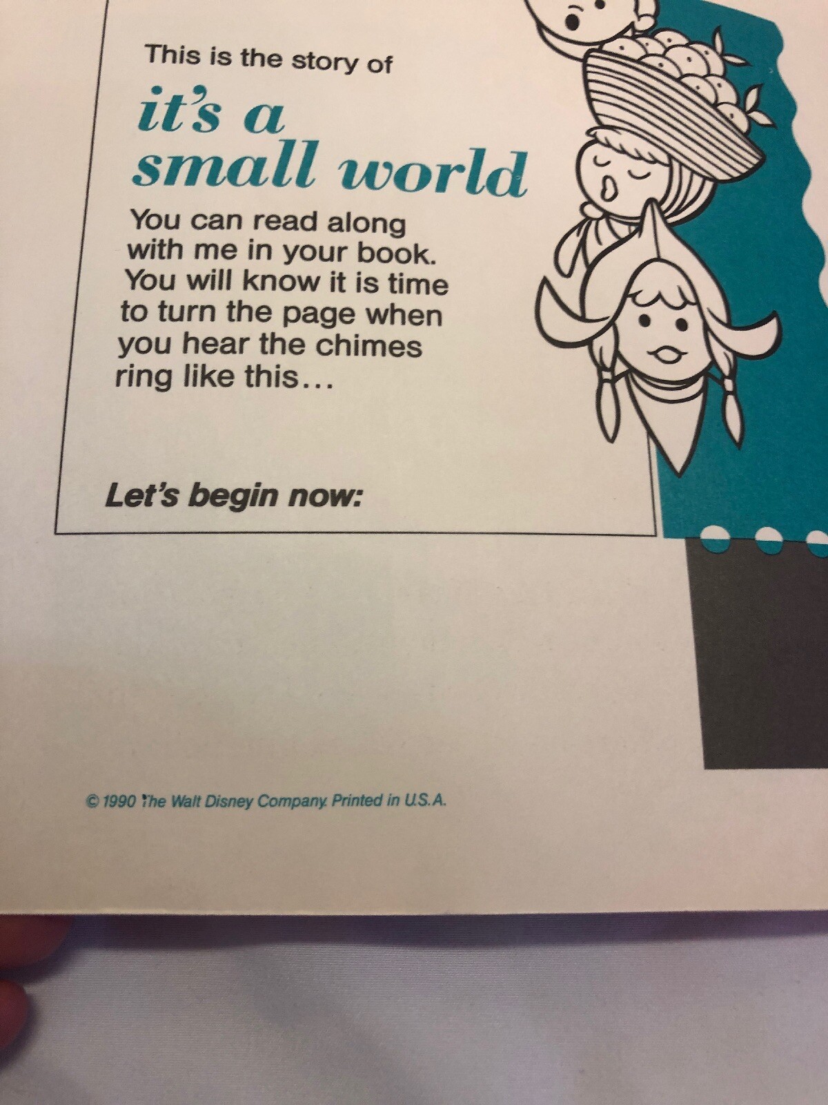 1990 Read a long Disney "it's a small world' *BOOK ONLY* | eBay