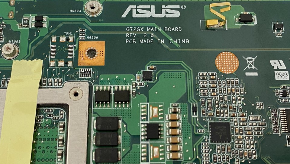 OEM ASUS G72GX MAIN BOARD REV. 2.0 Motherboard *TESTED, WORKING (No Wi ...