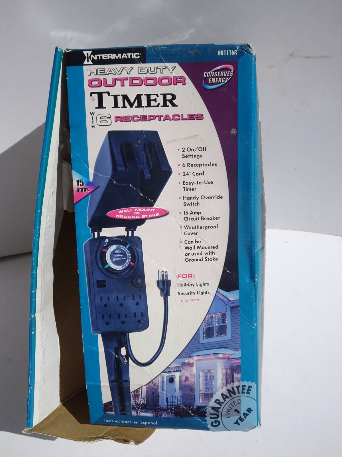 Intermatic HB1116R Electro Mechanical Outdoor Timer Wall Switch 6 ...