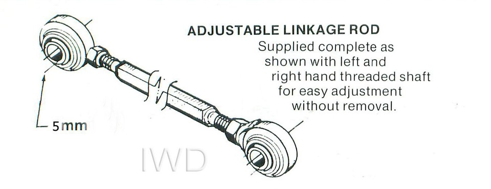 Weber Carb Universal adjustable Throttle Linkage Rod - 5"- swivel ends ...