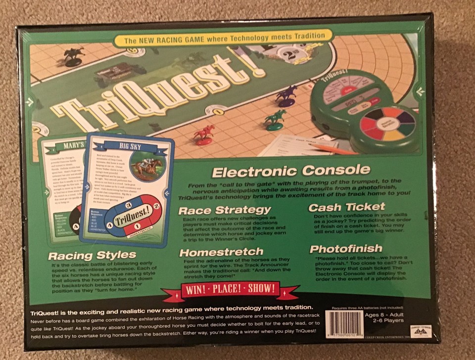 TriQuest! Horse Racing Game w/Electronic Console, New Sealed by Deep ...