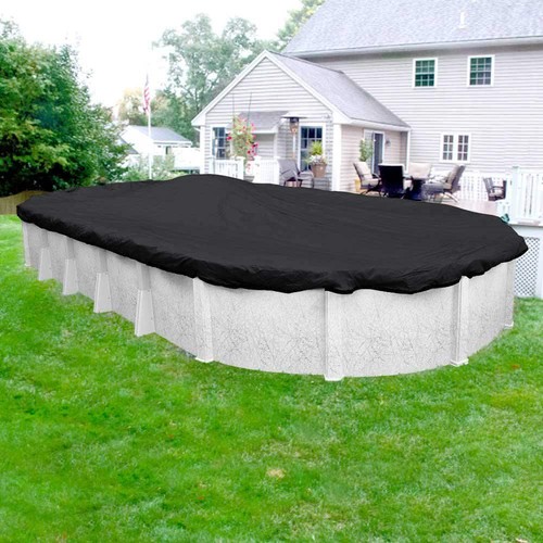 Robelle Winter Pool Cover 35'x19' Mesh Oval Black Mesh Above Ground ...