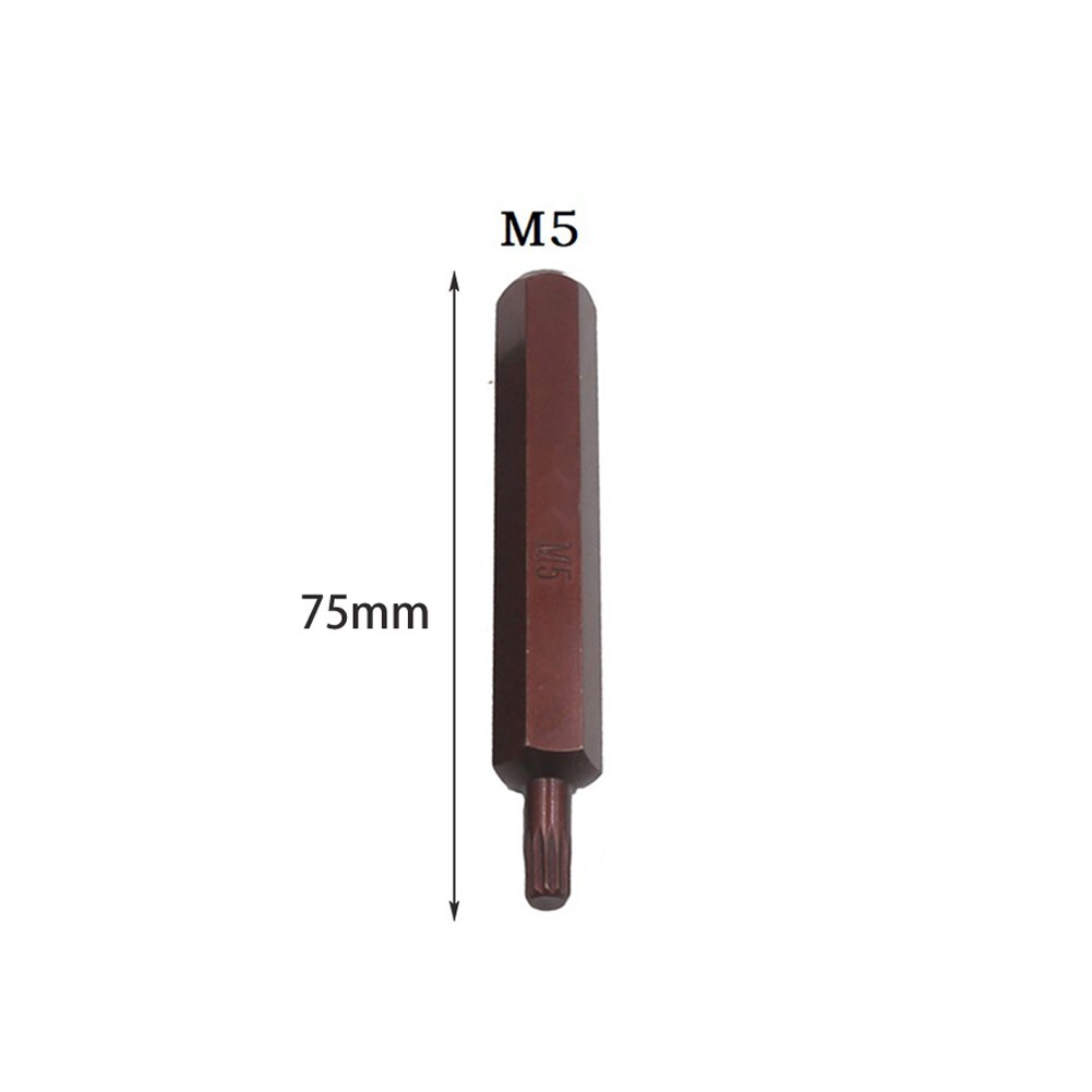 10mm Hex Shank M5 Torx Star Screwdriver Bit Magnetic 75mm Total Length ...
