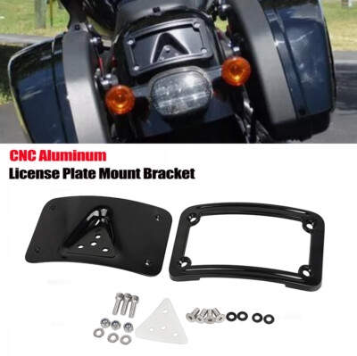 CNC 3 Hole Curved Laydown License Plate Bracket For Harley Sportster ...