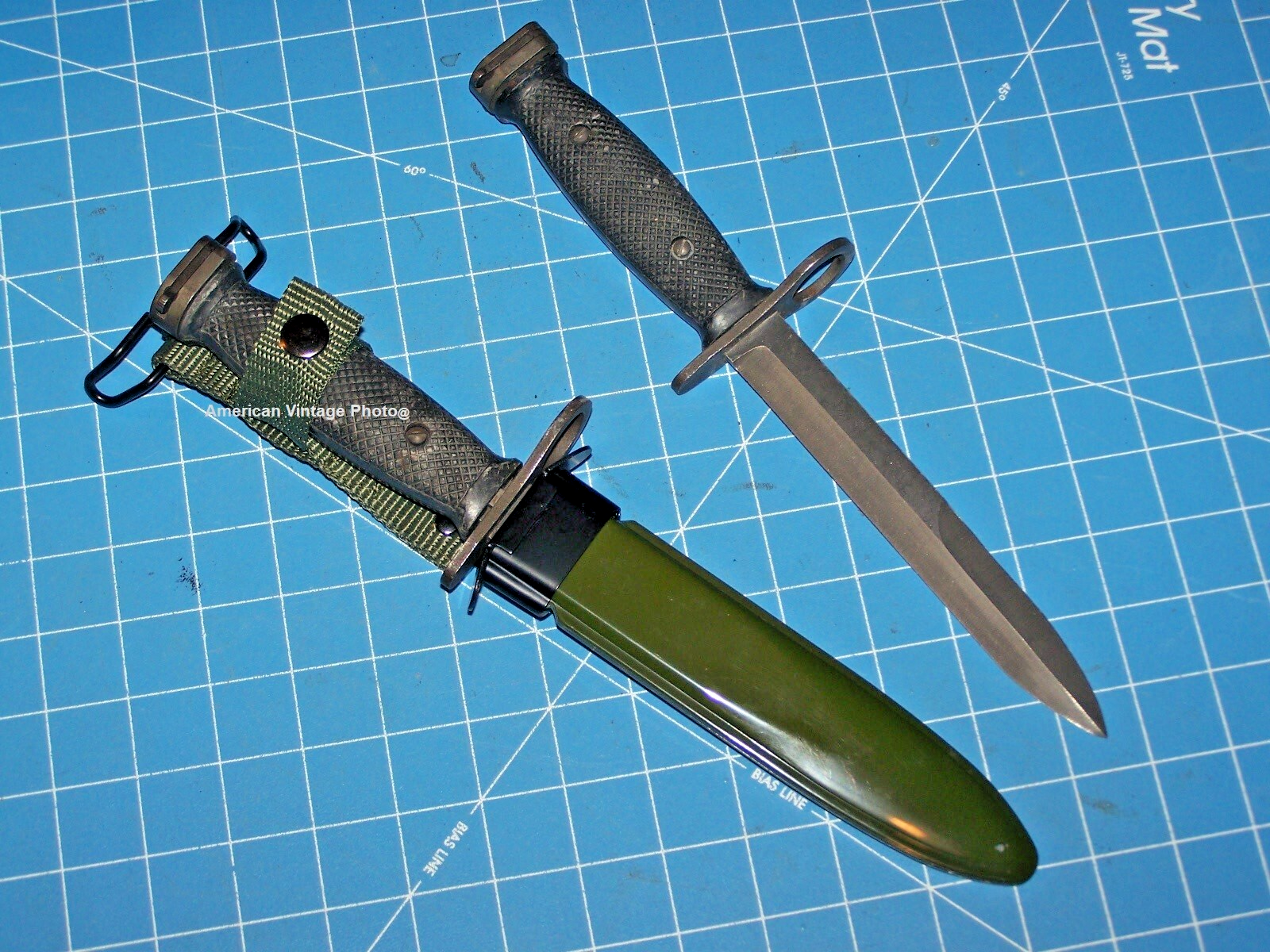 Sheath Scabbard M8 M8A1 Like Military Knife M1946 Hard Sheath Green | eBay