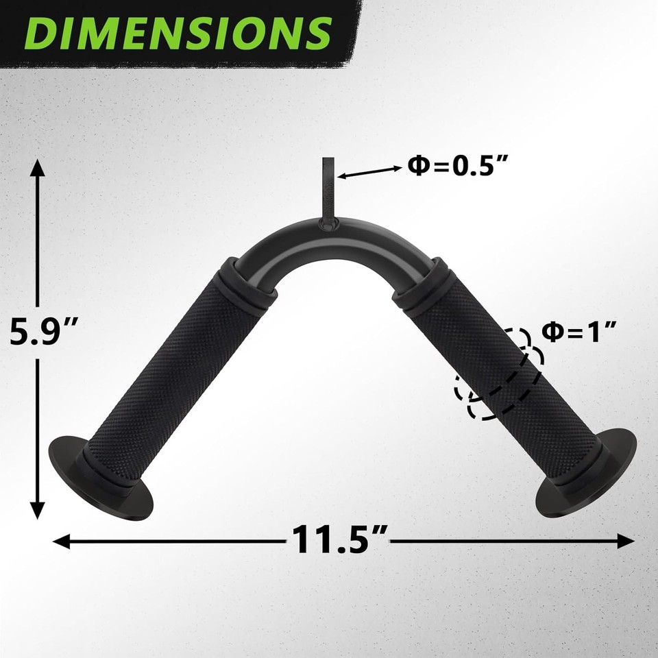 Tricep Press Down Bar, V Bar Cable Attachment, Steel with Black V | eBay