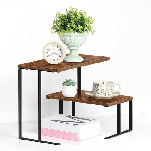 Desk Shelf Organizer Rotating Corner Rack 2 Tier Rotating Desktop Shelf ...