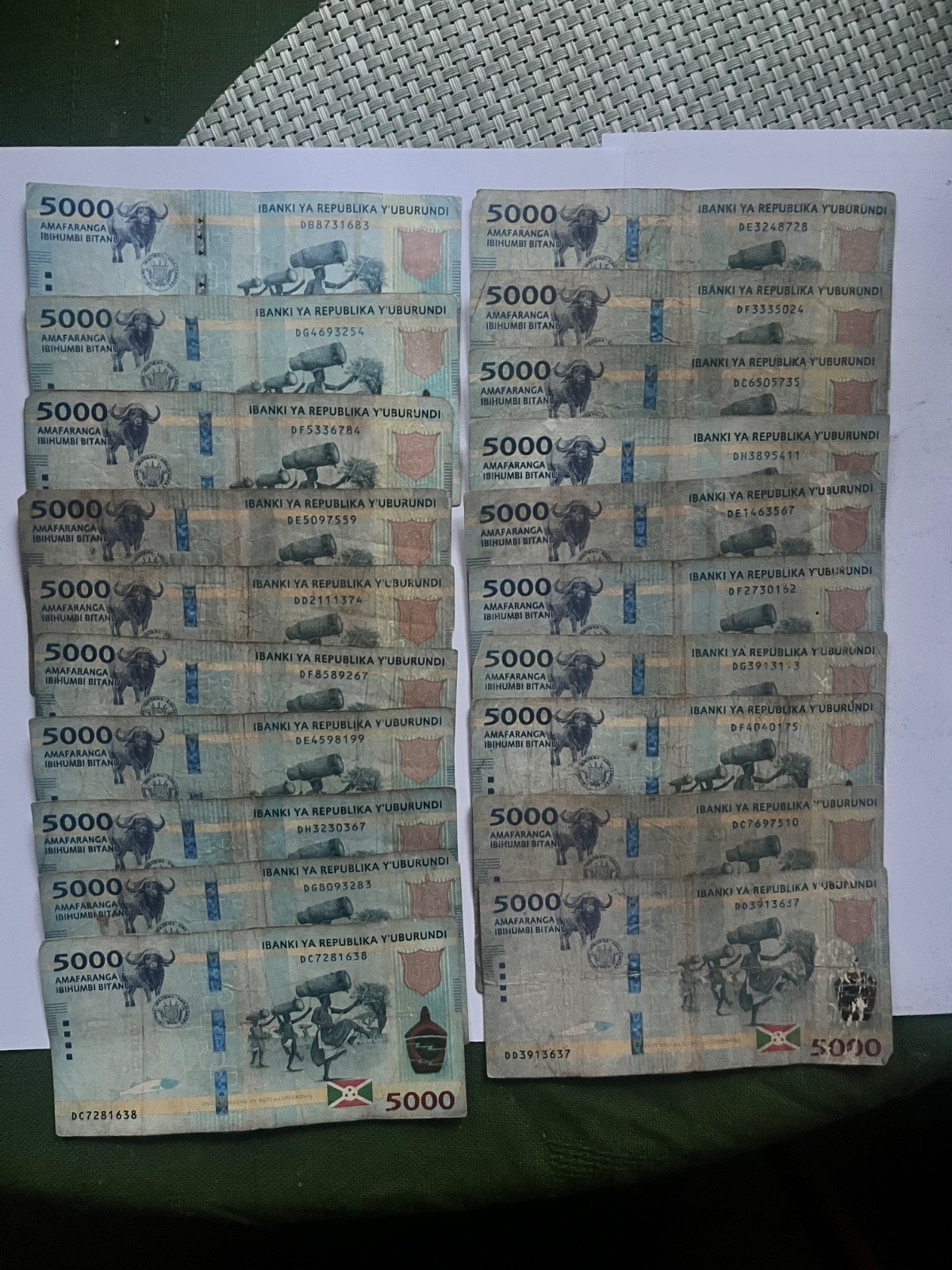 Burundi : Collection of 20 X 5000 Francs Banknotes | eBay