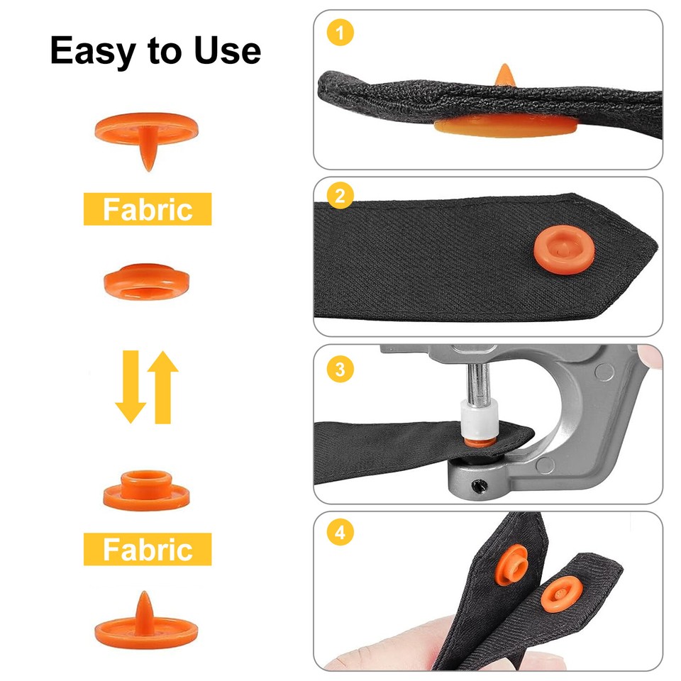 150pcs Snap Button Fastener Kit Press Studs with Pliers for Fabric ...