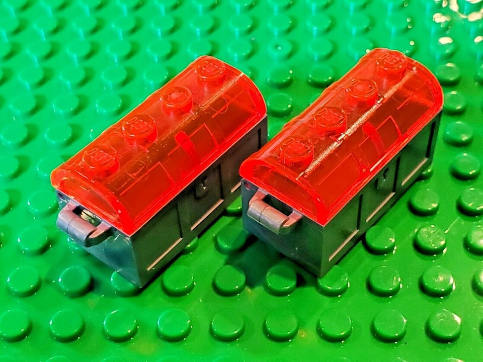 2 Lego Nexo Knight Castle Treasure Chests Transparent Neo Orange and ...