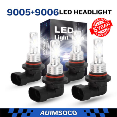 10000K LED Headlights Bulbs Hi/Low Lights For Honda Civic Sedan 4-Door ...