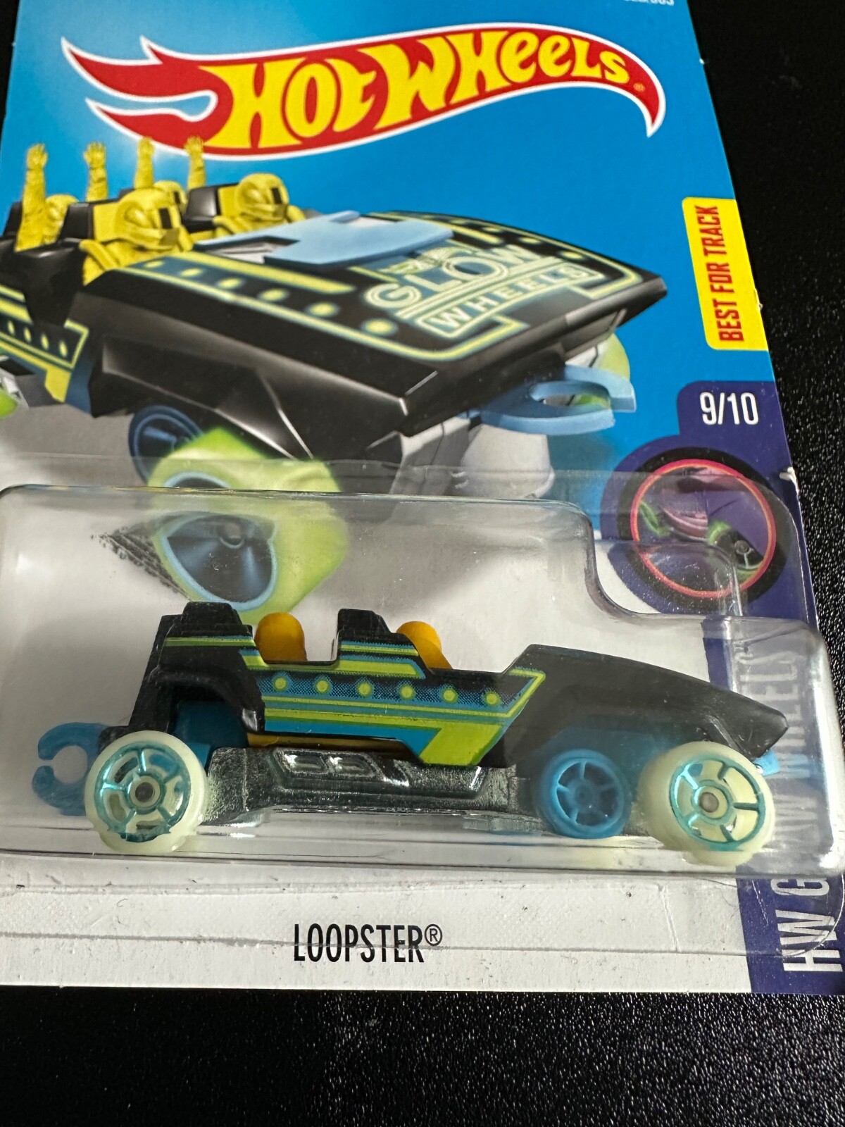 2017 Hot Wheels Loopster Black Hw Glow Wheels New Sealed 9/10 328/365 ...