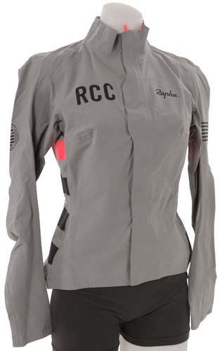 Rapha Women Pro Team RCC Race Cape Rain Jacket MEDIUM Gray Cycling Club ...