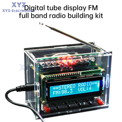 87-108MHz Digital FM Radio Kit LCD Display Soldering Practice DIY Radio ...
