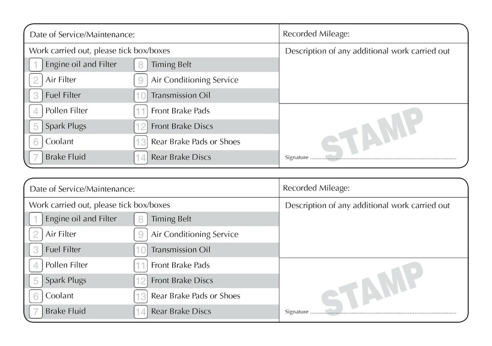 Ford Service History Book –Blank Replacement BooK Fiesta Focus Mondeo ...