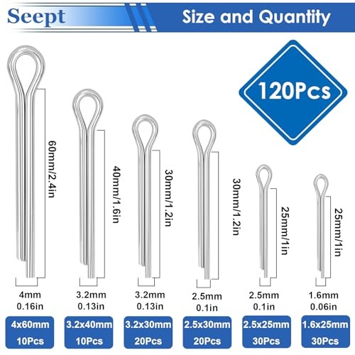 Pcs Cotter Pins 304 Stainless Steel Cotter Pins Assortment Kit Tractor ...