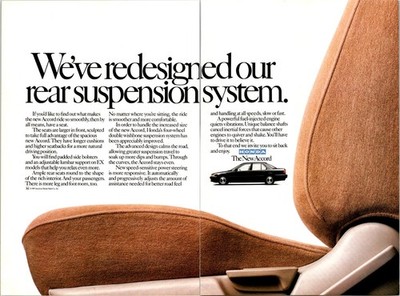 Honda Accord new rear suspension system Vintage Print Ad 2 pg | eBay