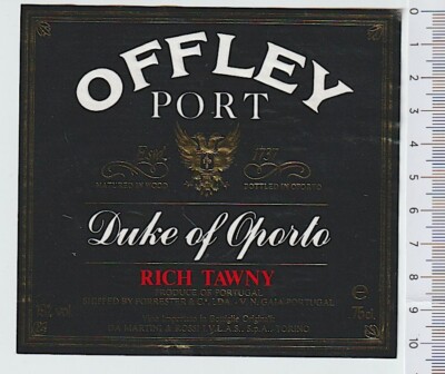 OFFLEY Port Rich Tawny Martini & Rossi Torino wine label etichetta vino ...