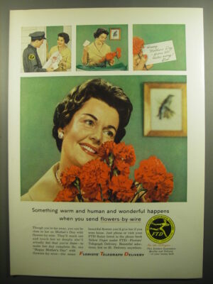 1960 FTD Florists' Telegraph Delivery Ad - Something warm and human | eBay