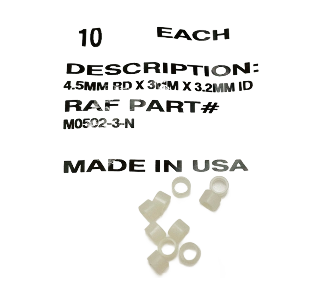 Pack of 10 M0502-3-N Round Spacer Unthreaded Nylon 0.118" (3.00mm ...
