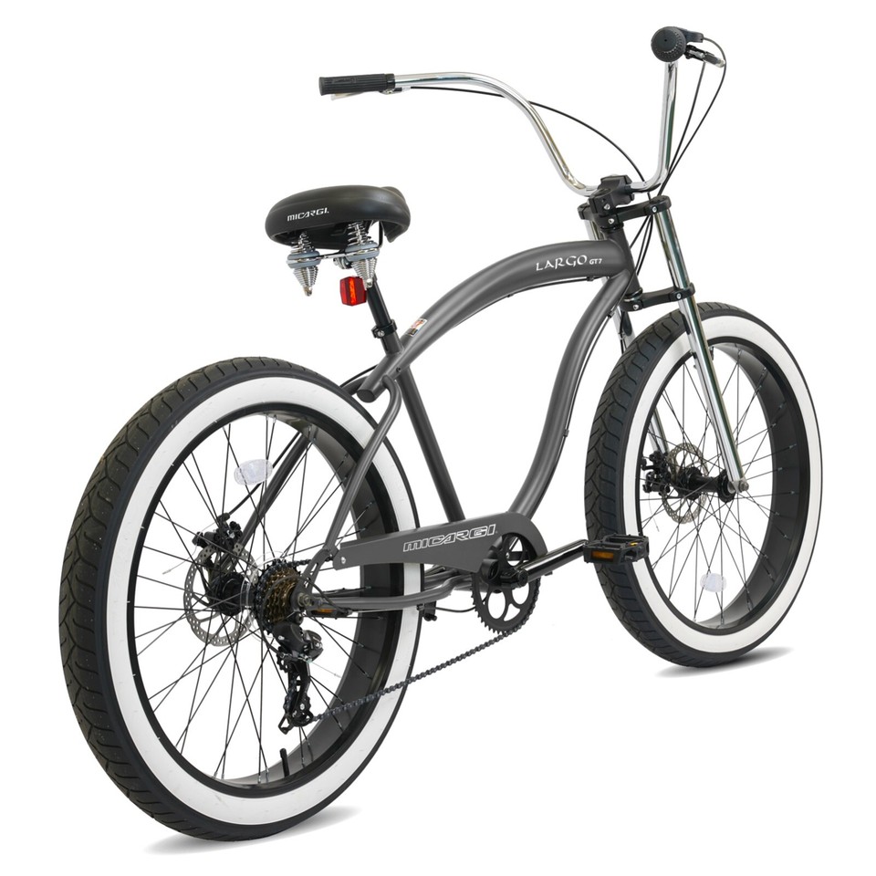 Largo GT 26" Matte Color Fat Tire 7 Speed Beach Cruiser Bicycle High ...