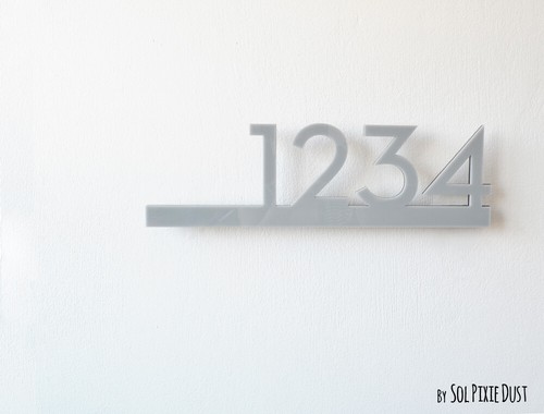 Modern House Numbers Grey Acrylic - Contemporary Home Address - Sign ...