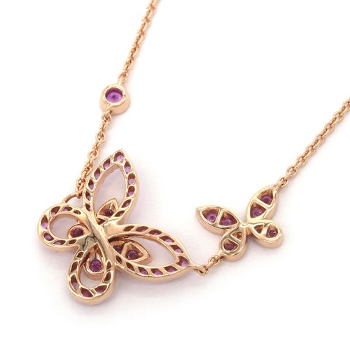 GRAFF Double Butterfly Silhouette Pink Sapphire Pendant RGP832 K18RG | eBay