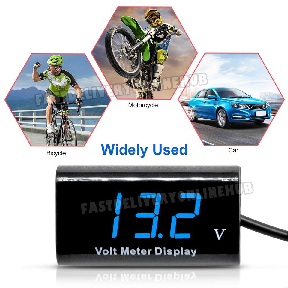 12V LED Digital Monitor Volt Meter Display Battery Gauge Voltage ...