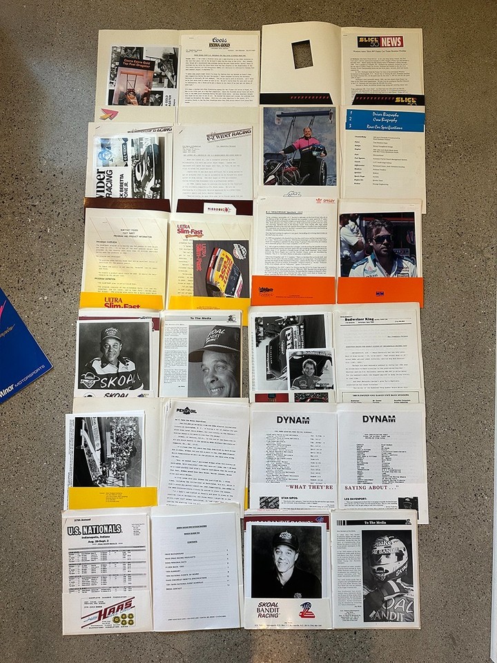 Vintage NHRA Press Kit Folder LOT + photos handouts some signed Snake Whit Beard | eBay